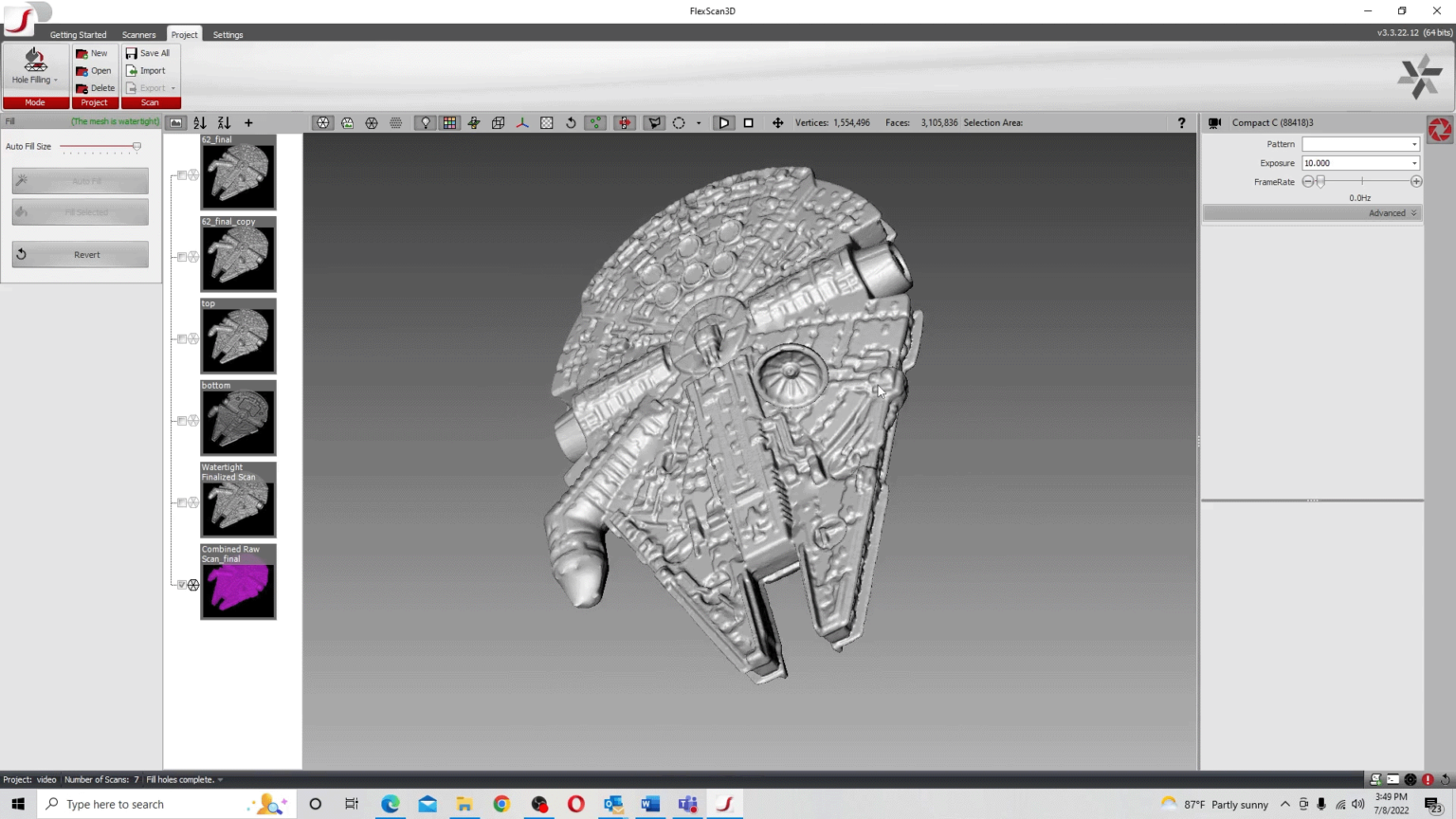 Hole Filling a 3D Model with FlexScan3D – TPK-Controls